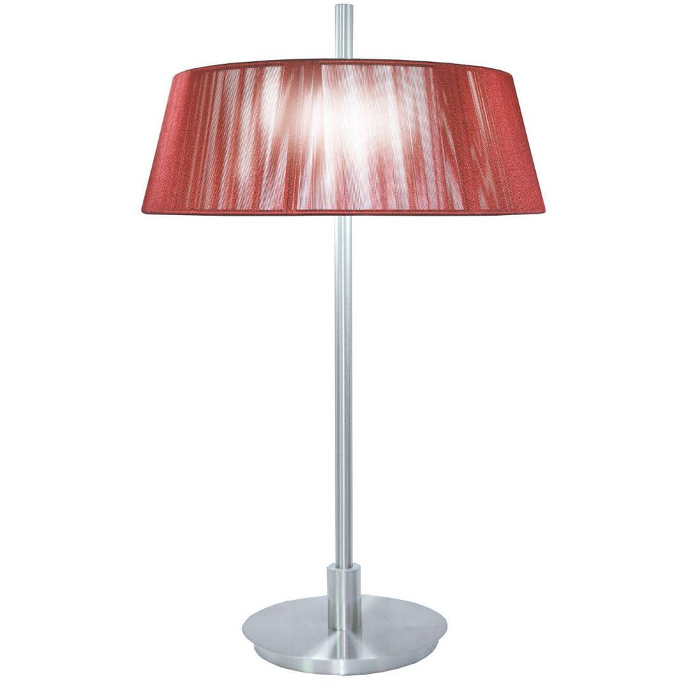 Paolo 2 Light Silk String Shade Table Lamp Red Shade – V&M Imports